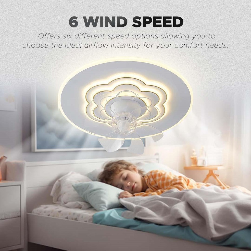 MODERN CEILING FAN LIGHT 360 OSCILLATION DC MOTOR 6 SPEED REMOTE ...