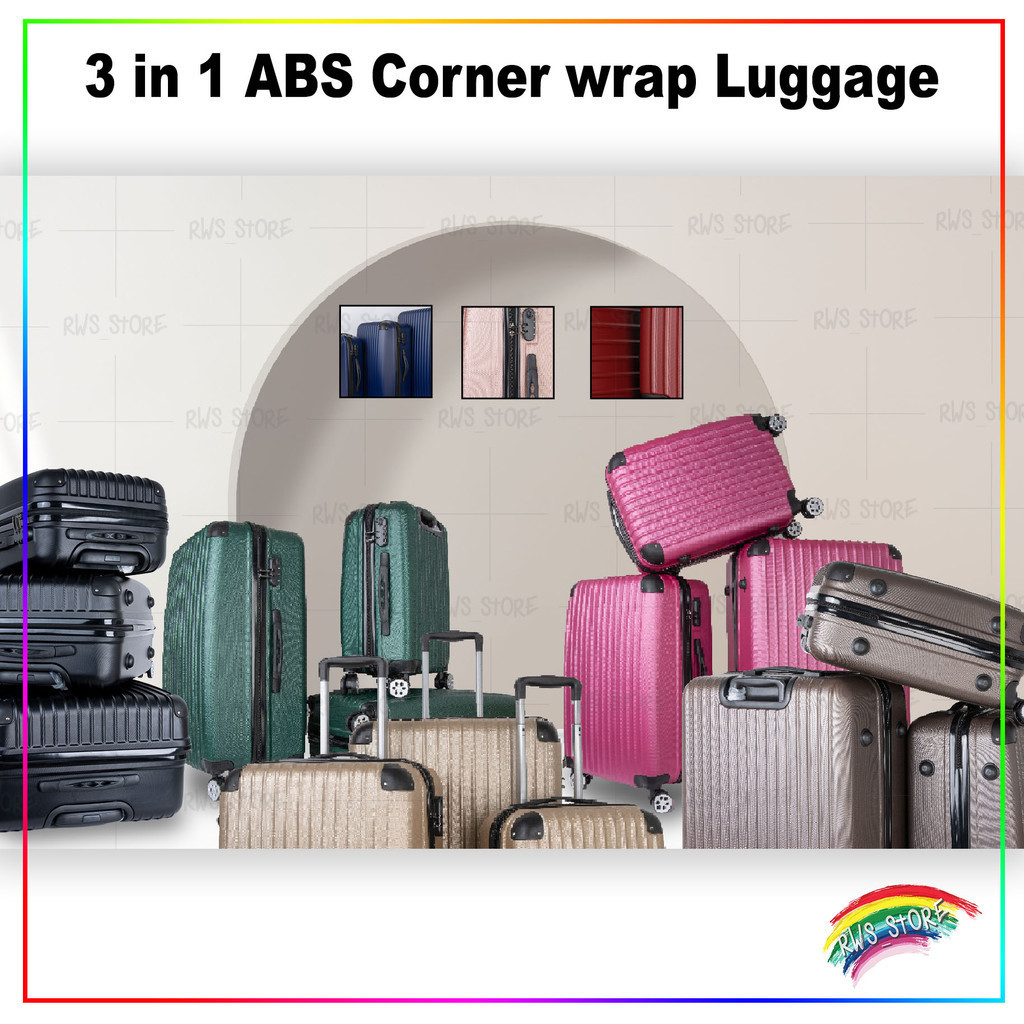 3 in 1 ABS Corner wrap Luggage / Bagasi Balut Penjuru ABS 3 in 1 ...