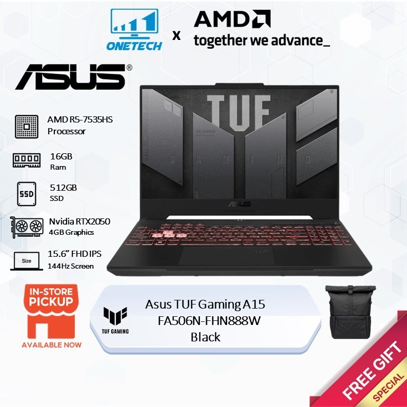 Asus TUF Gaming A15 FA506N-FHN888W/FA506N-CHN168W Notebook - Black (15. ...