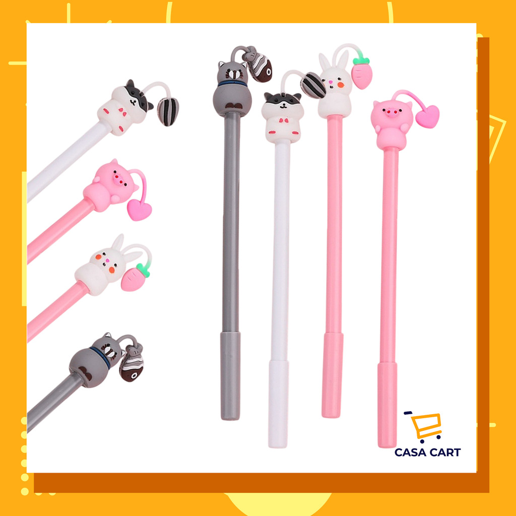 CASA CART Gaya Ins Kreatif Haiwan Comel Dakwat Hitam 0.5mm Sesungut Gel ...