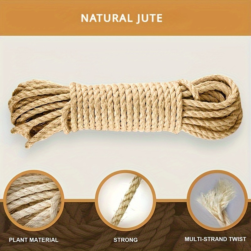 [10m Natural Jute Rope Scratcher] 10m Natural Jute Rope, Cat Scratcher ...