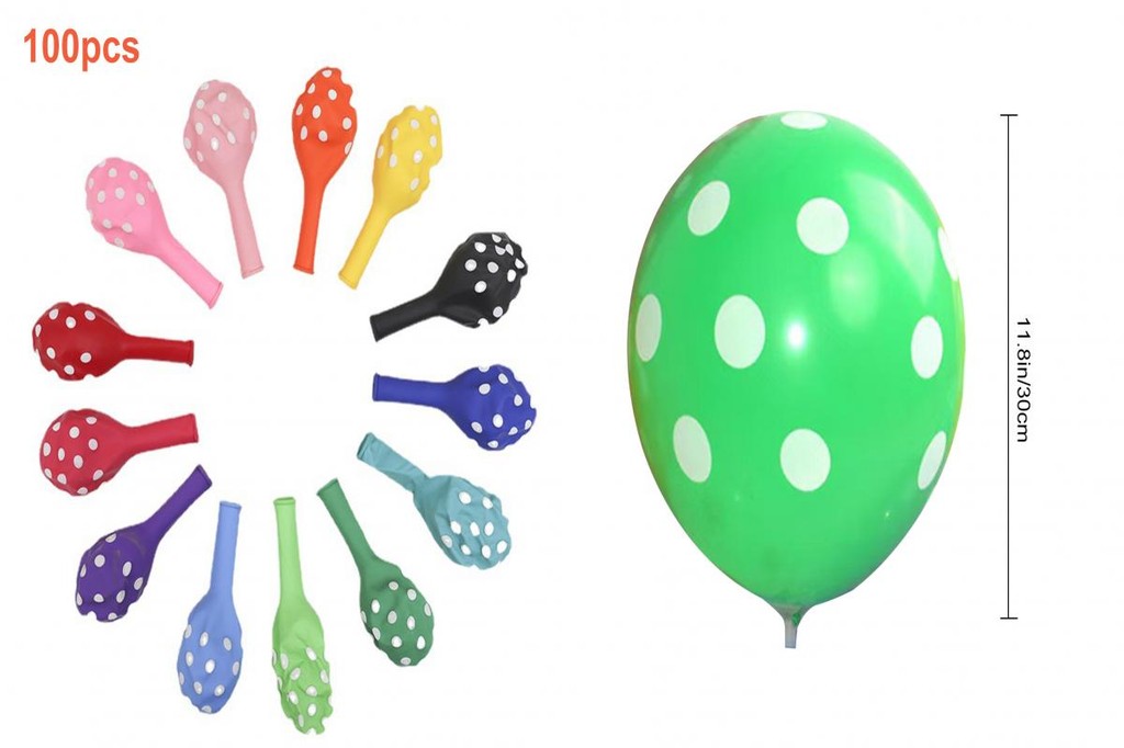 [Ready Stock] Colorful Party Balloons 100 Pcs Colorful Polka Dot ...