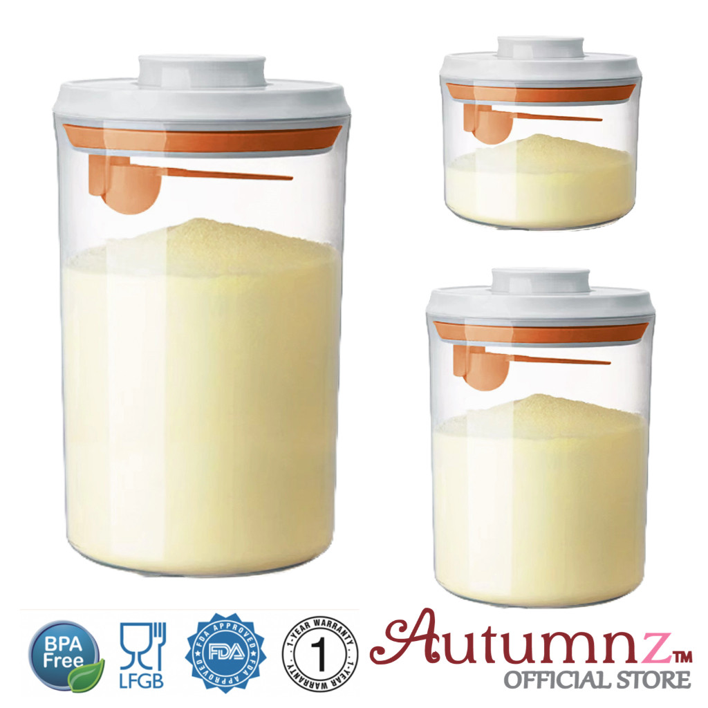 Autumnz One-Push Airtight Food Storage Container (Round With Spoon ...