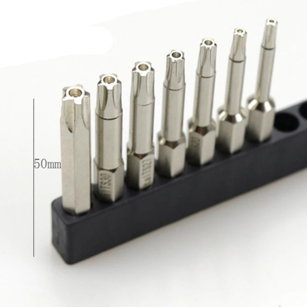 Krachtige 7Pcs 50mm 5 Point Torx Magnetic Screwdriver Set 1/4" Hex ...