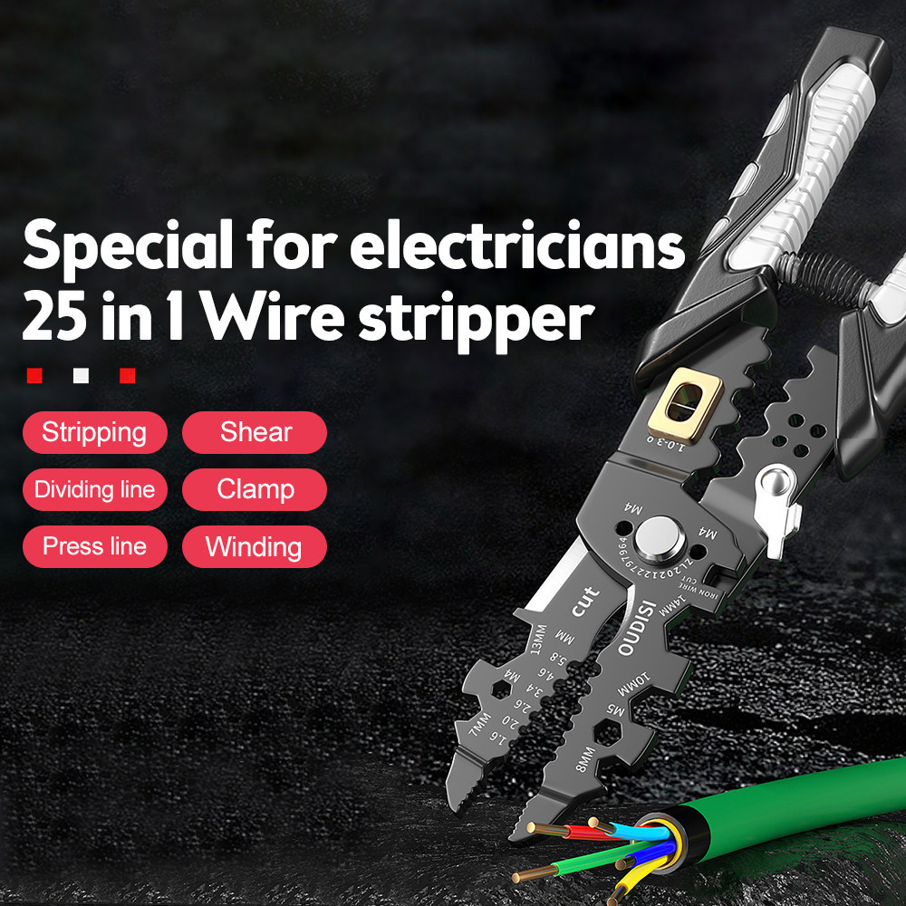 25 in 1 Wire Stripper Pliers Puller Electrician Wire Stripper Household ...