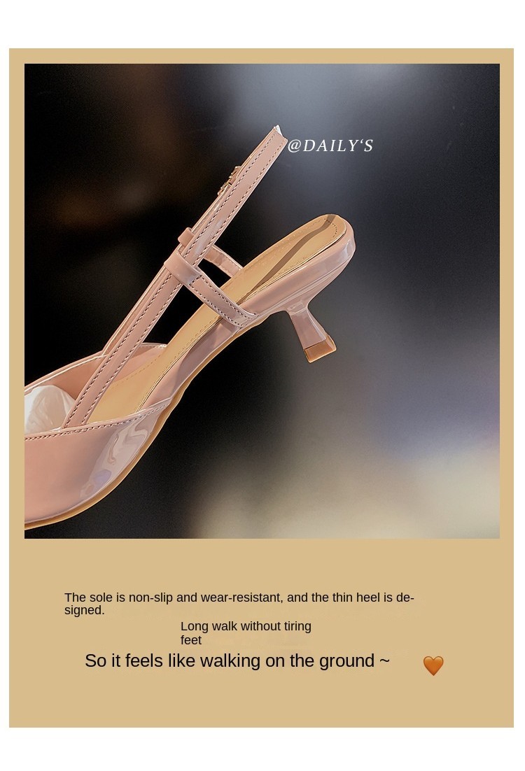 Summer New Fashion Comfortable Patent Leather PointedVBuckle Stiletto ...