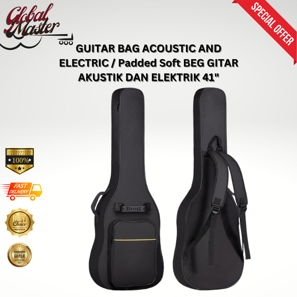 BEG GITAR AKUSTIK DAN ELEKTRIK 41” - BEG BERLAPIS LEMBUT | Shopee Malaysia