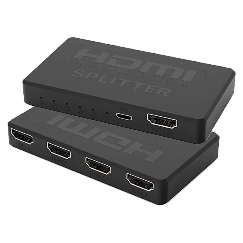 4Kx2K HDMI Splitter 1x4 HDMI Distributor Splitter 1 in 4 out Amplifier ...