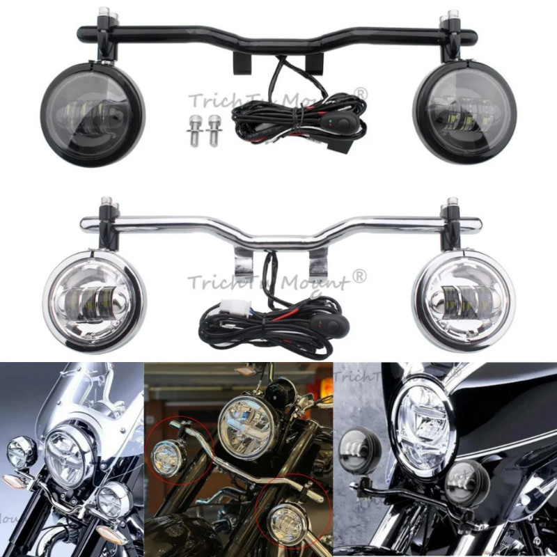 Motorcycle Fog Lamp Bracket 40W Fog Light LED Auxillary Headlight w ...