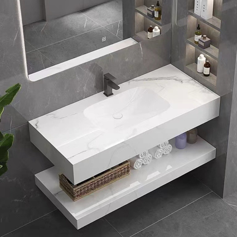 Rock Slabs Are Seamlessly Spliced With Ceramic Integrated Basins ...