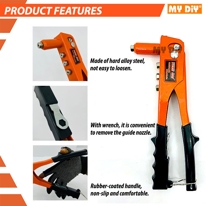 MYDIYHOMEDEPOT - YONGHAI Hand Riveter Tool Set with Bullet with 4pcs ...