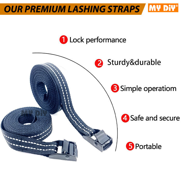 Ready Stock !!! HEAVY DUTY CAM BUCKLE RATCHET TIE DOWN STRAP | Shopee Malaysia
