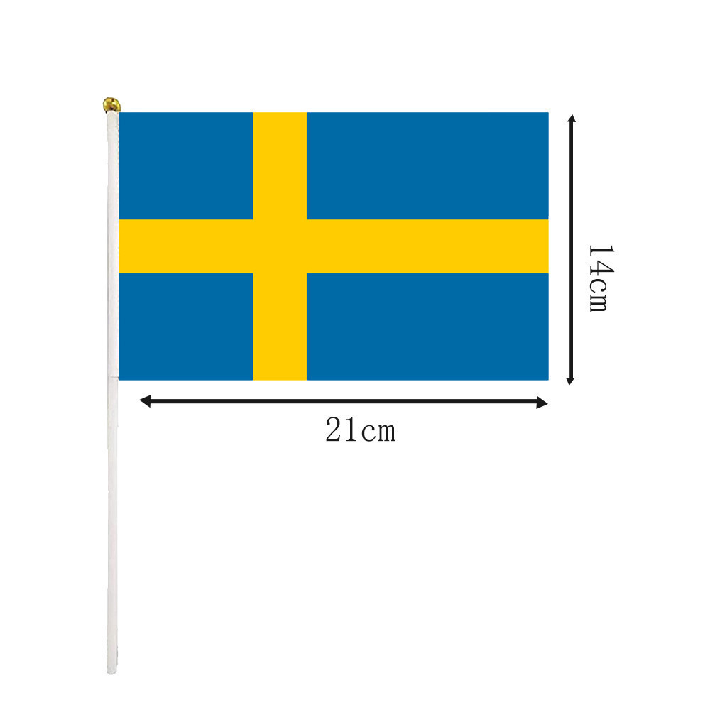 Sweden Hand Waving Flag Multiple Size Fabric Waterproof Flags Olympic ...
