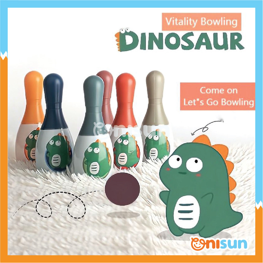 [Ready Stock] Kids Cartoon & Number Bowling Set (12 Pins & 2 Balls ...