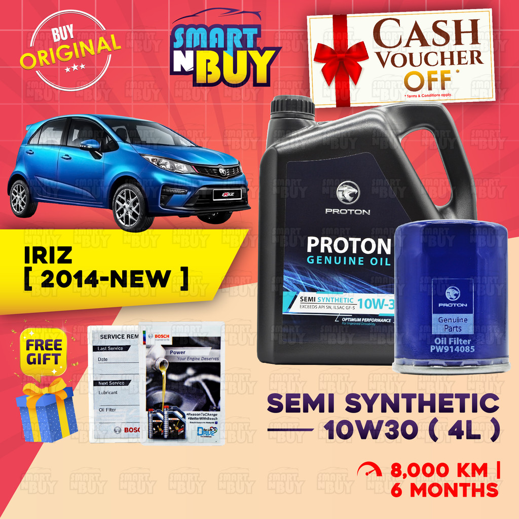 Proton Engine Oil 10W30 Semi Synthetic Original Minyak Hitam Iriz 2014 ...