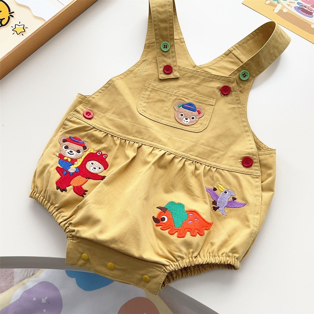 Mk Cute Overalls Amoi Boys Girls Children Bear Embroidered Dinosaur ...