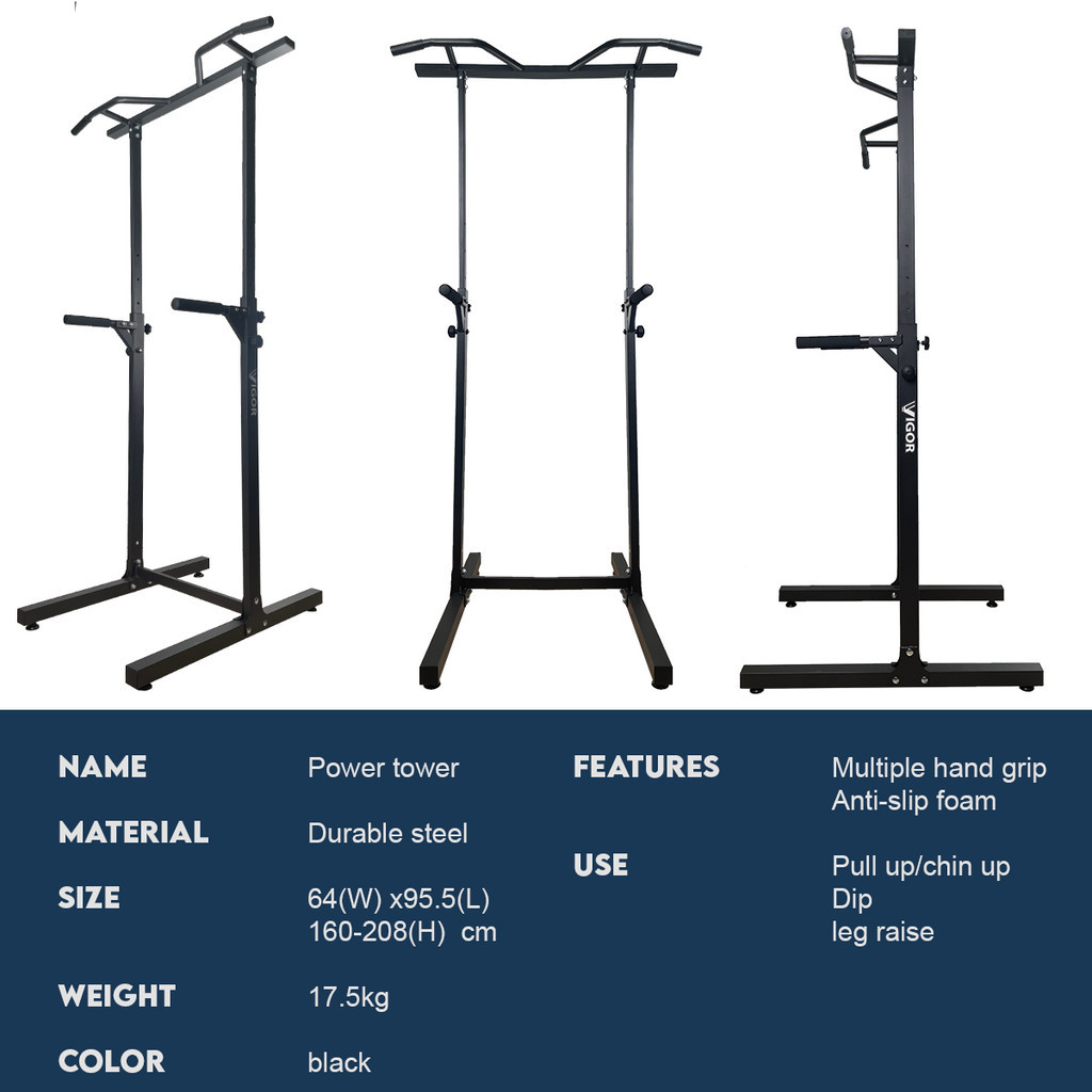 Vigor Fitness Power Tower Elite Chin Up Pull Up Bar / bar palang tarik ...