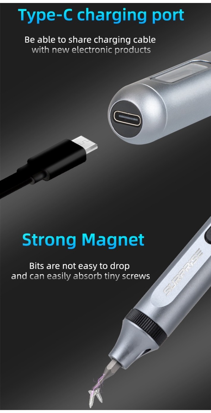 Precision Electric Screwdriver Set Silent and Durable Type-C Fast ...