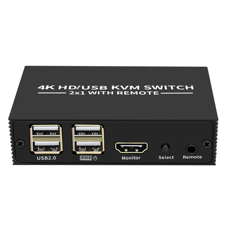4K HDMI KVM Switch 2x1 with 4 port-USB Hub HDMI USB KVM Switch 2 in 1 ...