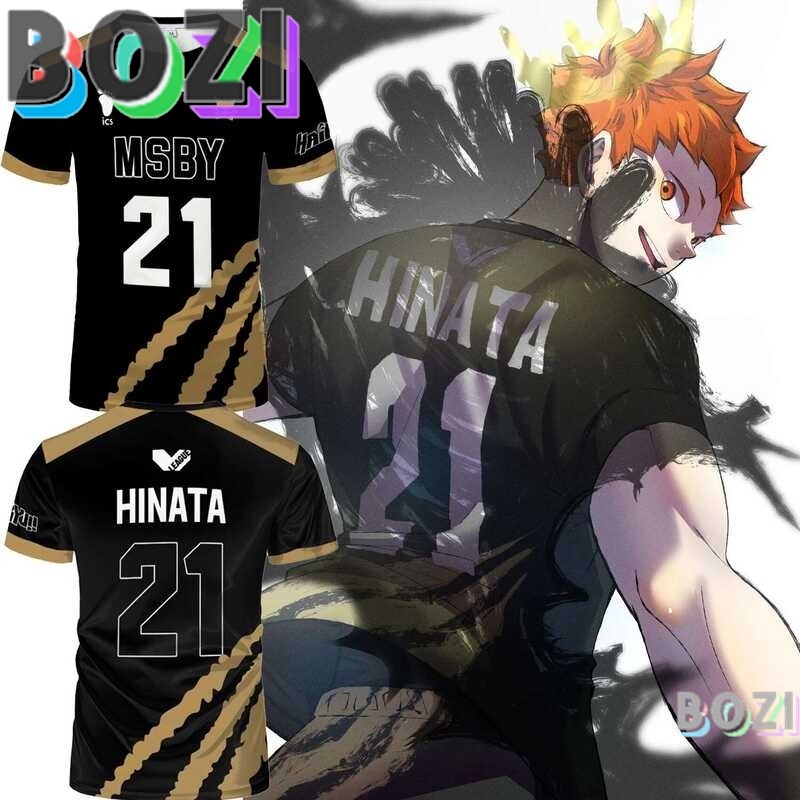 Haikyuu MSBY Anime Jerseys T-shirts Hinata Shoyo Black Jackal Cosplay ...
