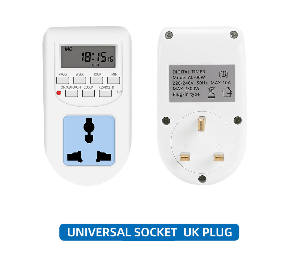 AL-06 Digital Timer Switch Universal UK EU US Socket Weekly ...