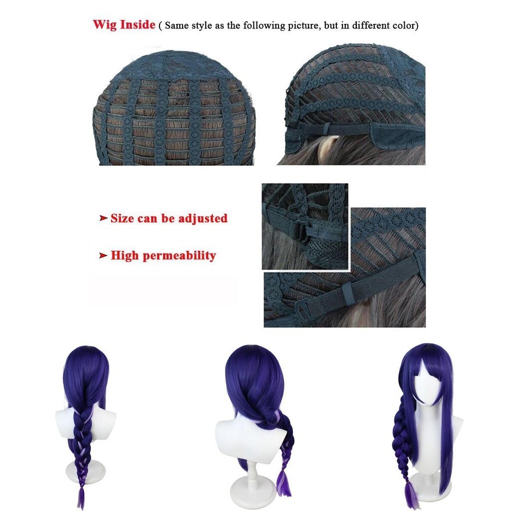 Impact Raiden Genshin Shogun Cosplay Cos Wig Coser Game Anime Synthetic ...