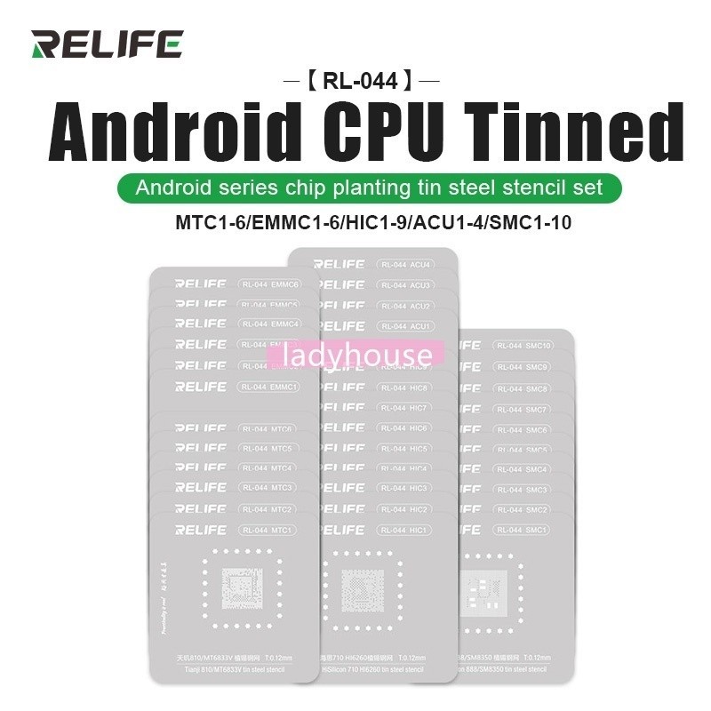 Original New RELIFE RL-044 58PCS Android CPU Series Chip Planting Tin Steel Stencil Set Android ...