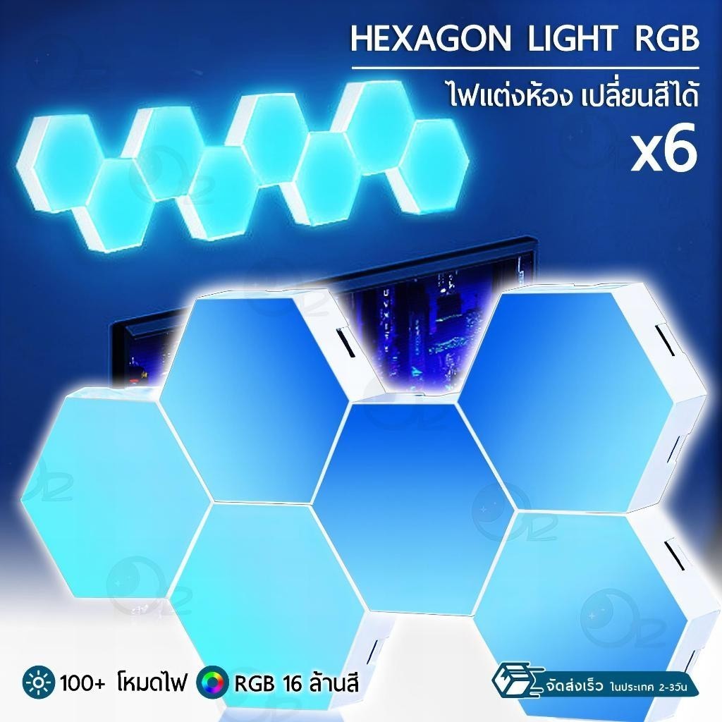 Hexagonal Wall Lights, Table Lights 10 Pieces / 6 Pieces / 3 Pieces RGB ...