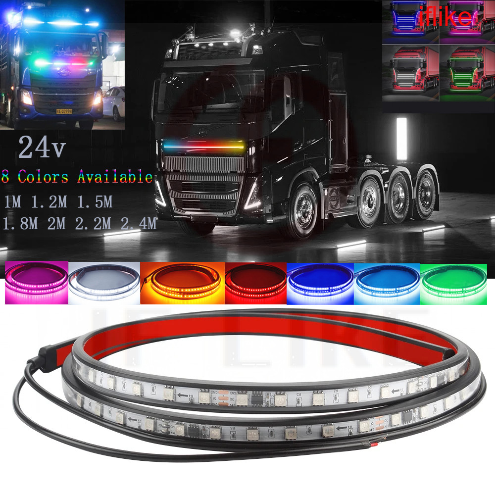24V Dynamic Streamer LED Car Truck Lights RGB Flashing Truck LED Strip ...