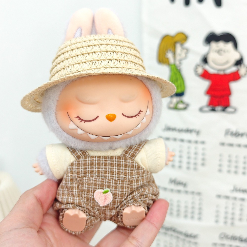 Labubu V1 V2 V3 Doll Clothes & Accessories Spring straw hat short ...