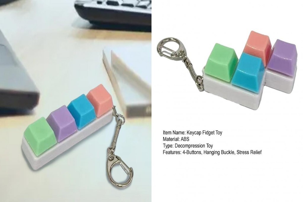 TURT Keycap Toy with Hanging Buckle Portable Keycap Fidget Toy Keychain ...