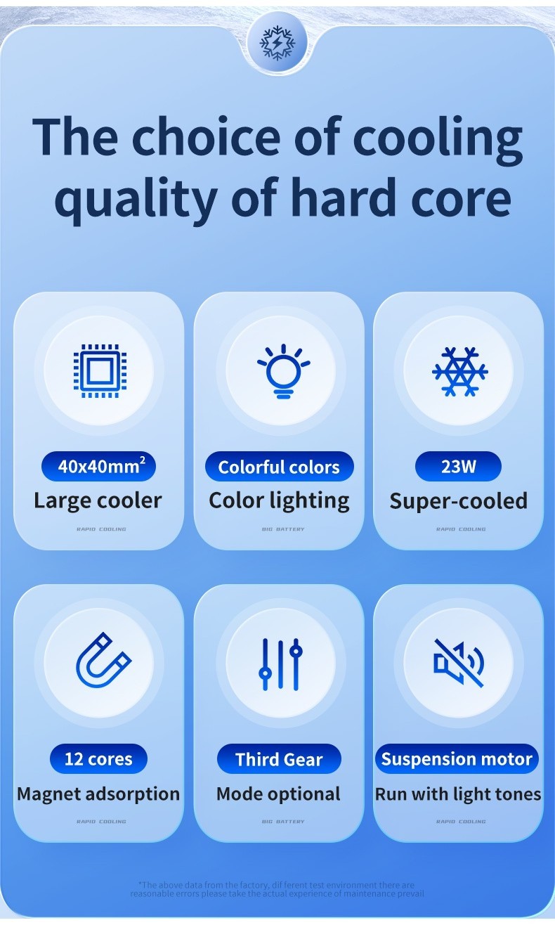 NEW X100 Tablet Cooler Adjustable Semiconductor Rapid Cooling 23W Fan ...