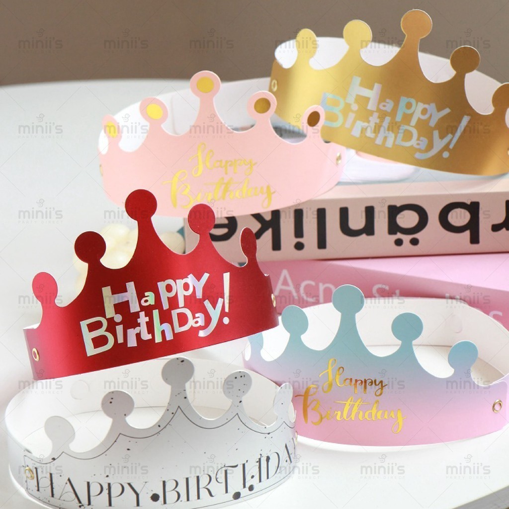 MINIIS Happy Birthday Hat For Kid Adult Birthday Cap Topi Birthday ...