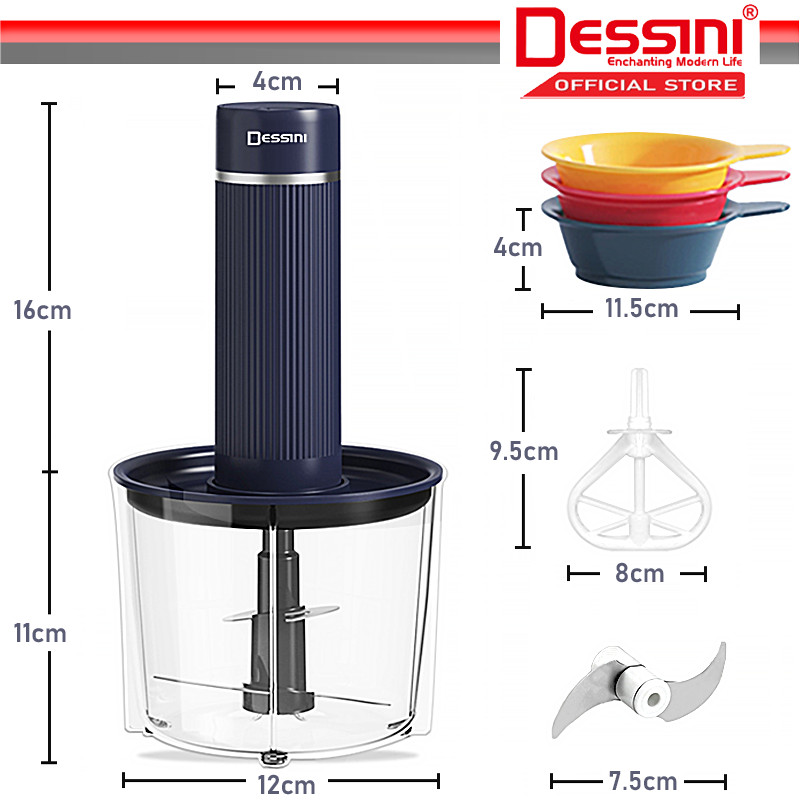 DESSINI ITALY Capsule Cutter Spin Chopper Blender Grinder Mixer Mincer ...