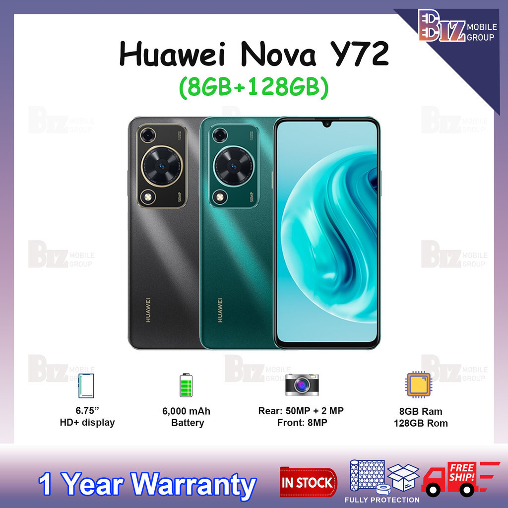 HUAWEI Nova Y72 (8GB+128GB) | Original Malaysia New Set | Shopee Malaysia