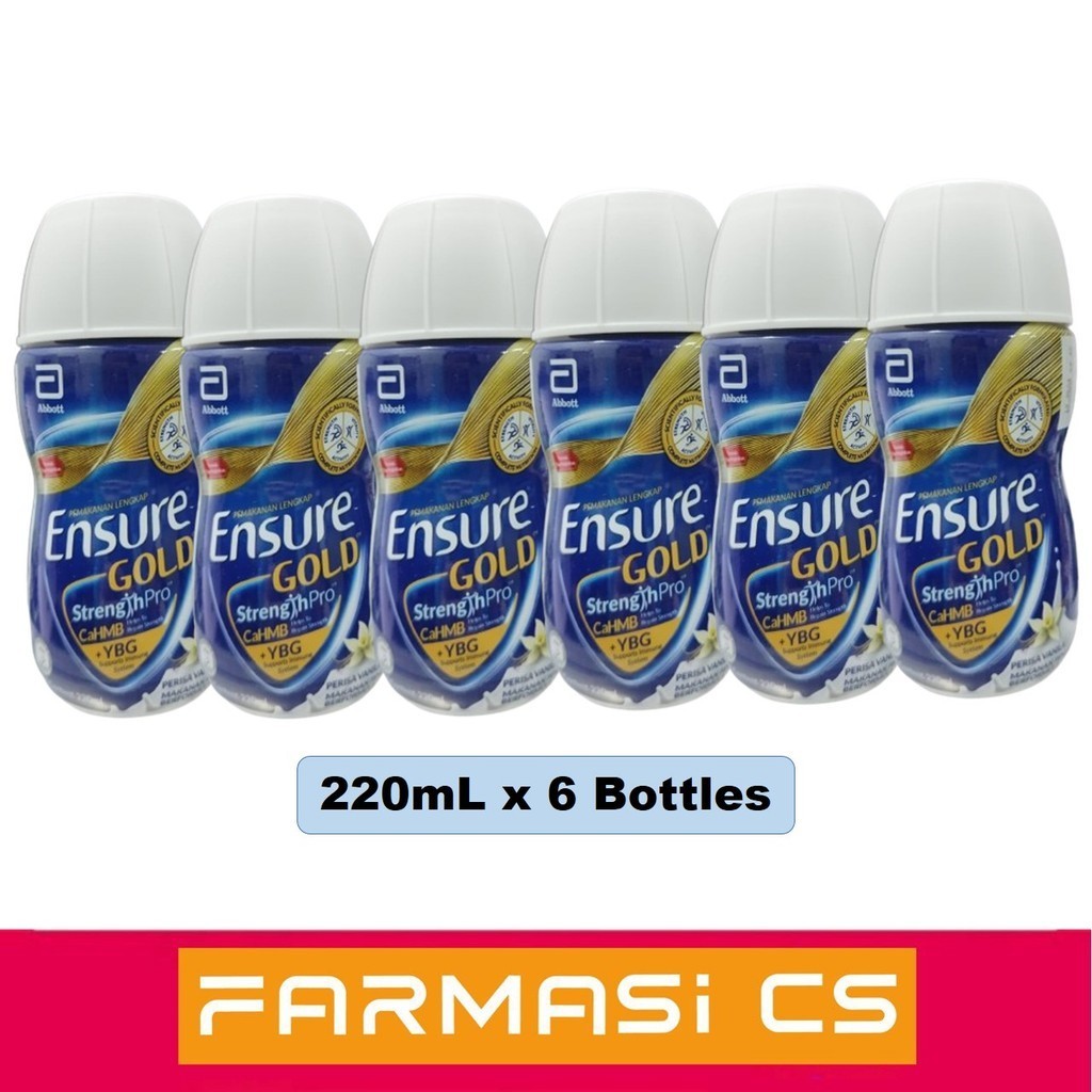 PROMO Abbott Ensure Gold Vanilla Flavour 220ml Strength Pro x 6 bottles ...