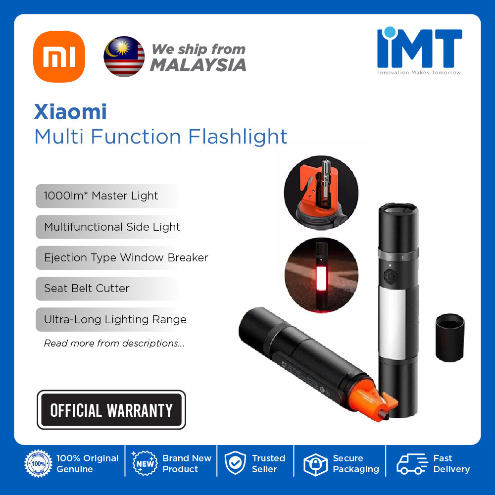 Xiaomi Multi-Function Flashlight | 1000lm Master Light | Multifunctional Side Light | Seat Belt ...