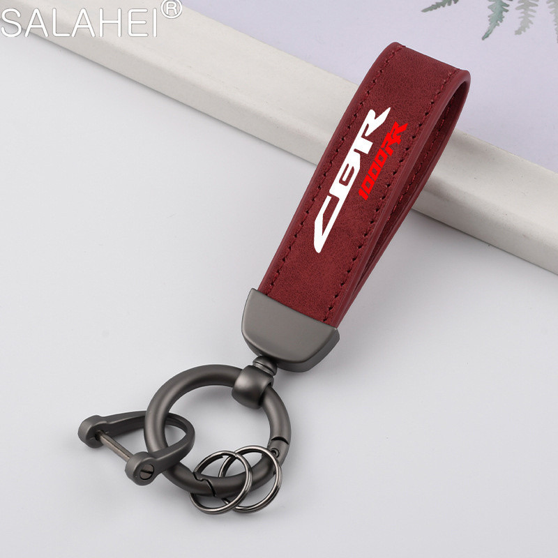 High-Grade Genuine Leather Motorcycle Keychain Car Gift Key Ring for ...