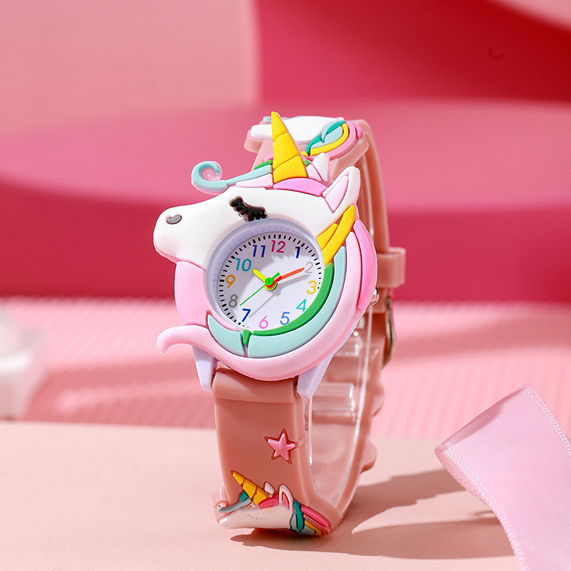 Kegllect 3PCS Cute Unicorn Quartz Watch Rainbow Set Silicone 3D Strap ...