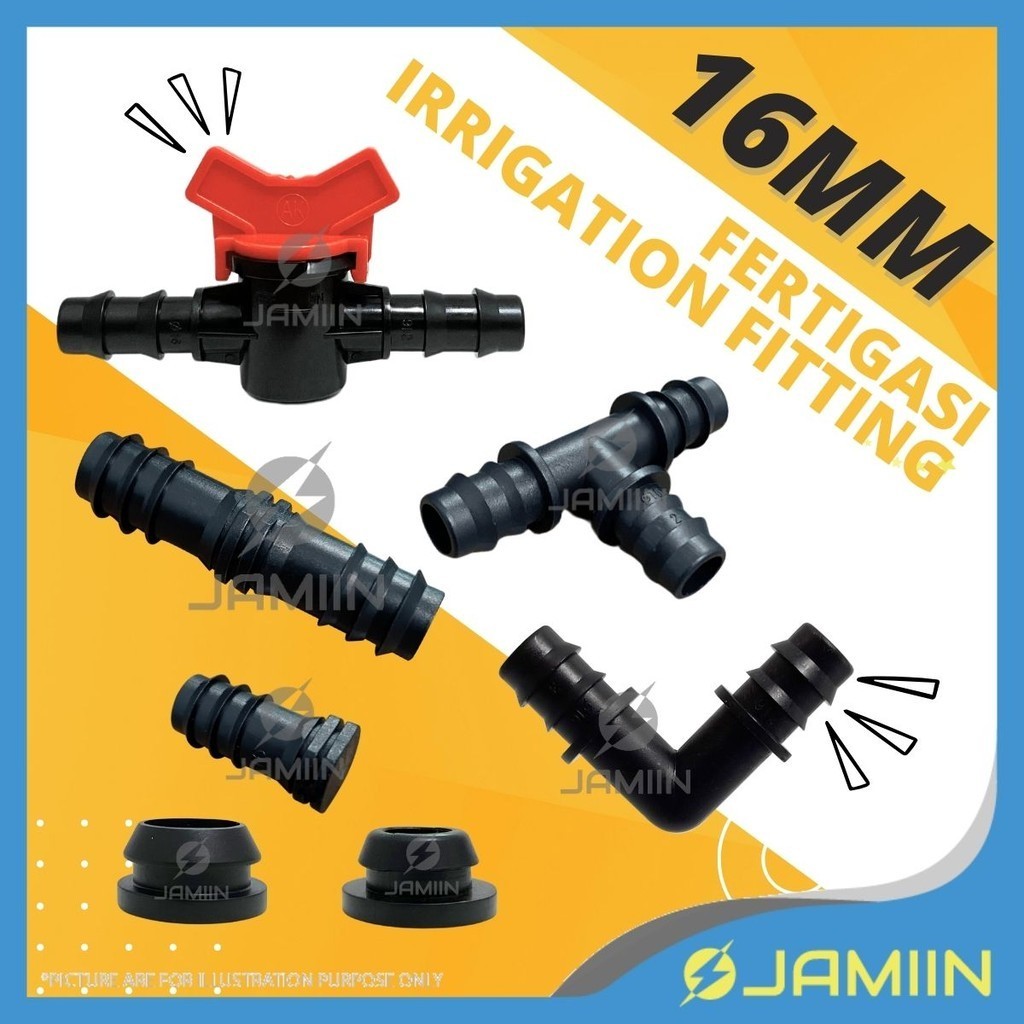 16MM LDPE POLYPIPE FERTIGASI IRRIGATION FITTING Water Pipe Connection Tube Fitting Quick Action ...
