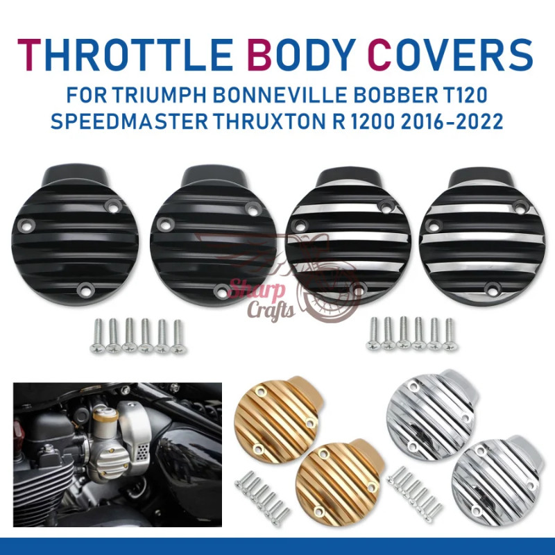 Motorcycle Ribbed Throttle Body Covers Kit For Triumph Bonneville T120 ...