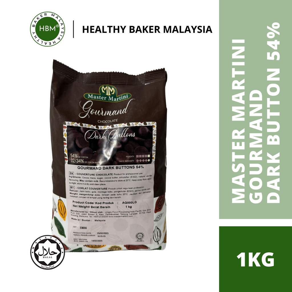 Master Martini Gourmand Dark Button 54% / 72% 1KG / Repack / Couverture ...