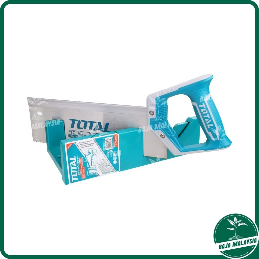 TOTAL Mitre Box & Back Saw Set THT59126 Miter Box With Wood Hand Saw Kotak Gergaji Potong Kayu ...