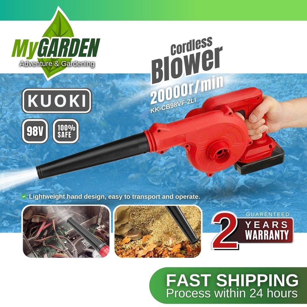 KUOKI 2 in 1 98VF Air Blower Angin Portable Blower One Hand Cordless ...