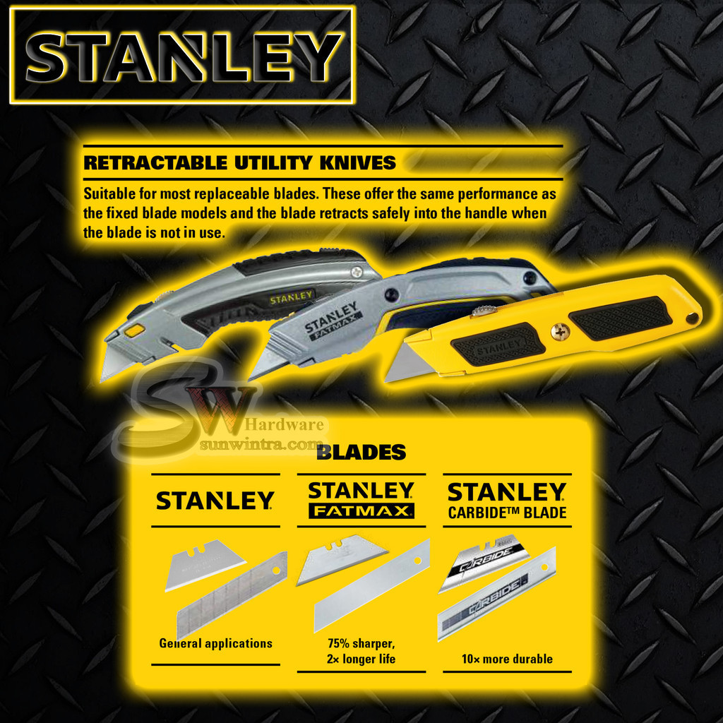STANLEY DynaGrip Retractable Utility Knife STHT10779-8 COME WITH 3 ...