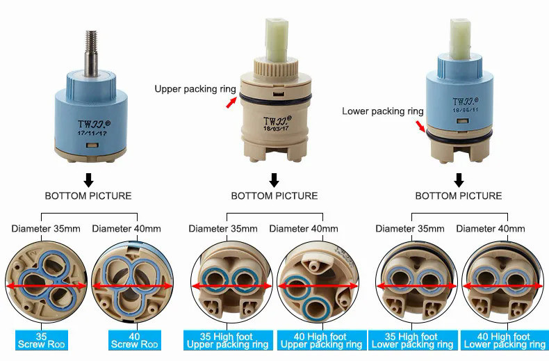 Tap Mixing High Spool Valve 25mm/35mm/40mm Faucet Accessories Ceramic ...