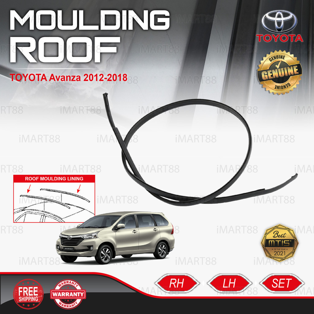 ORIGINAL MTIS TOYOTA AVANZA 2012-2018 ROOF MOULDING LINING RUBBER OUTER ...