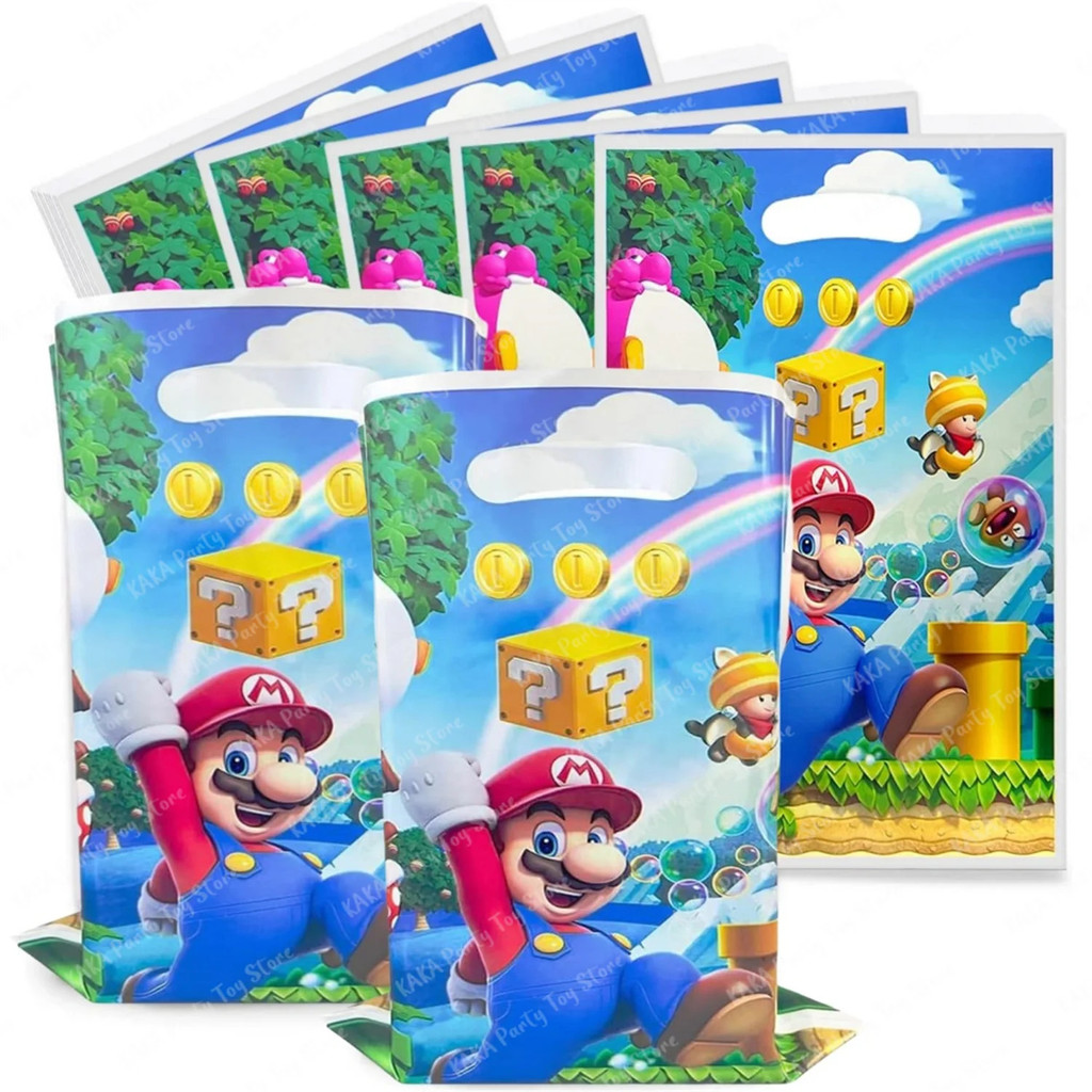 Super Mario Party Gift Bags Question Mark Candy Bag Princess Peach Loot ...
