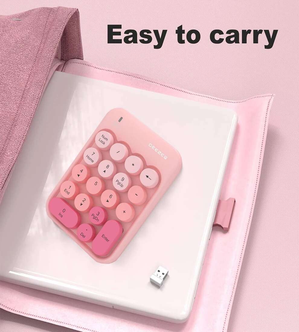 Portable 2.4G Plug and Play Wireless Keypad 18 Keys Retro Round Keycads ...