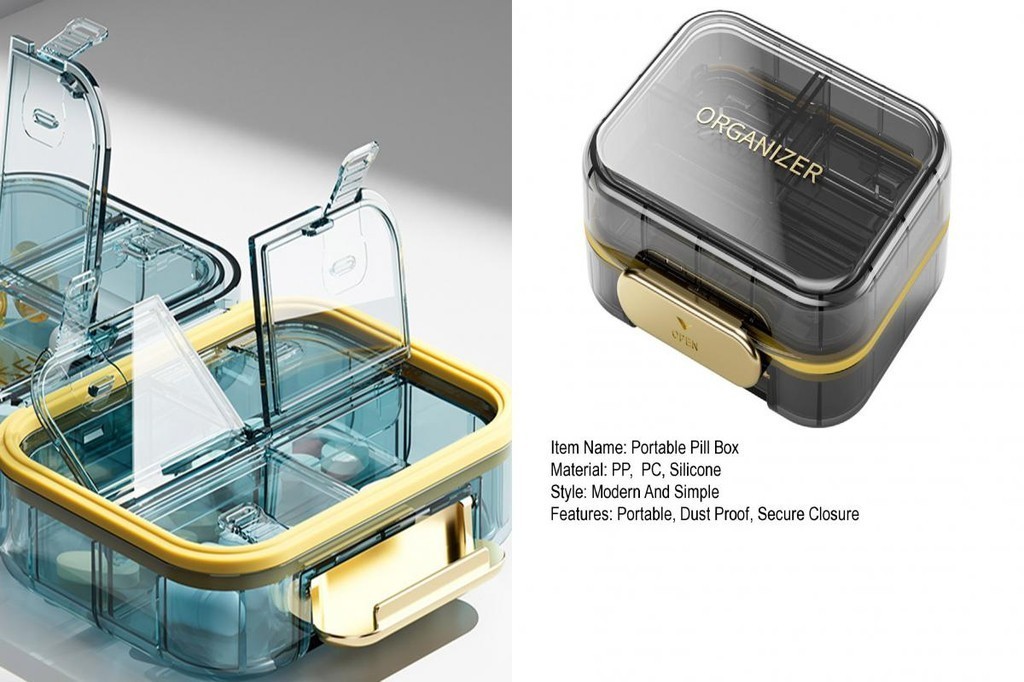smiles| Durable Pill Holder Mini Dispensing Box Travel-friendly ...